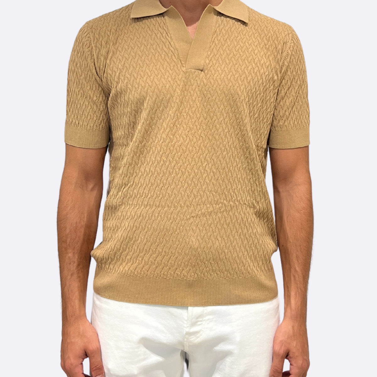 Paolo Pecora Polo Tramata Beige – IMaurizio